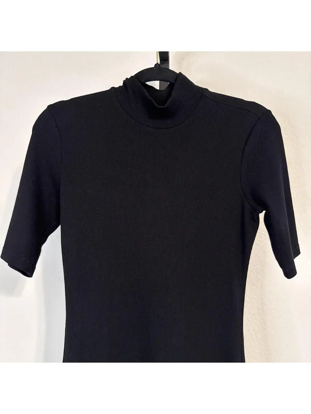Marine Layer | Dresses | Marine Layer Black Rib Mock Neck Midi Dress ...
